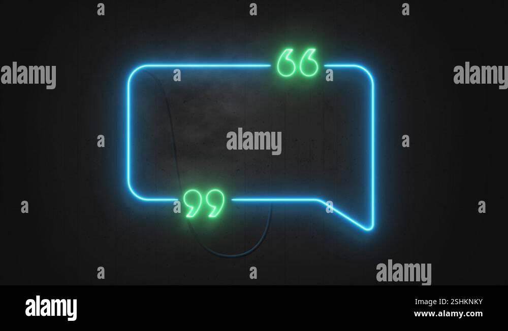 Quote speech bubble neon frame motion background Stock Video Footage - Alamy