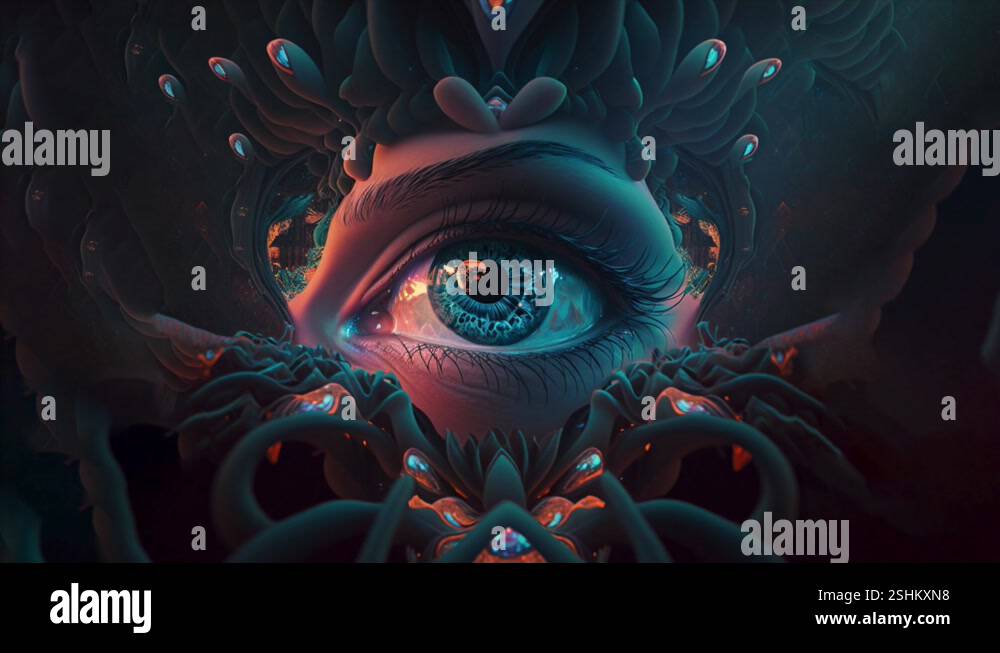 DMT LSD Trip: All-Seeing Eye Entity on a Psychedelic Journey, Seamless ...