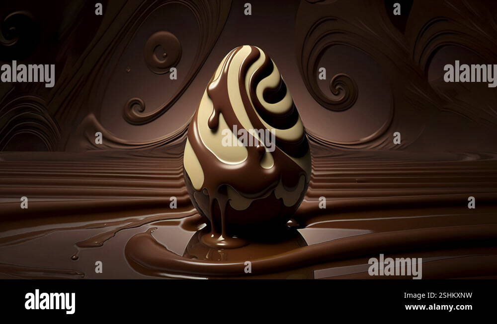 Indulgent Chocolate Treat: Milk Chocolate Easter Egg Melting Background ...