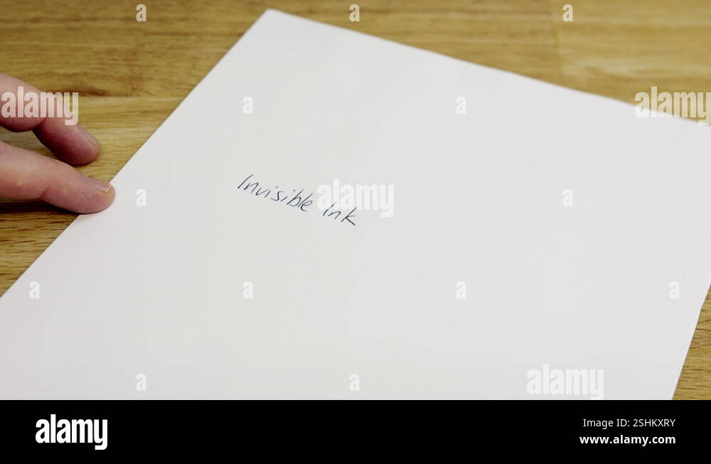 Disappearing ink used to write words with a pen on paper and then it ...