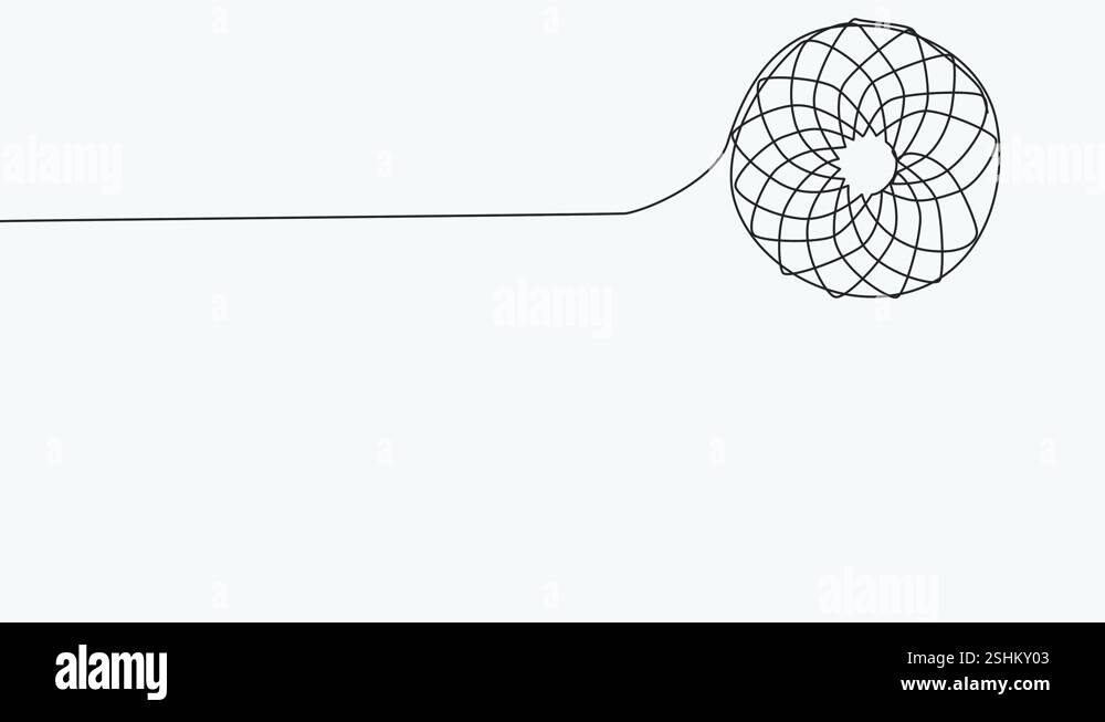 Self draw continuous line dream catcher animation 4k mystery symbol ...