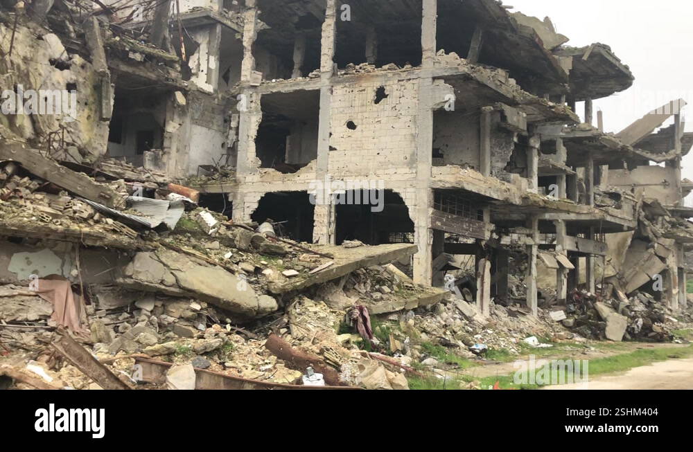 ِِA whole destroyed city - pan left - wide shot Stock Video Footage - Alamy