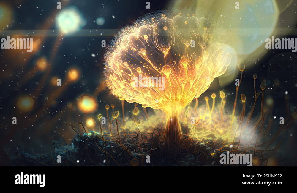 Connections of ethereal spirit manifested in reality as a flower made ...