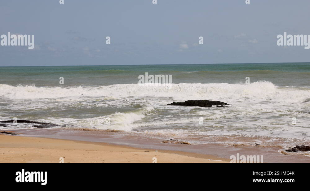 Cape Coast Ghana African ocean beach surf 8K Stock Video Footage - Alamy