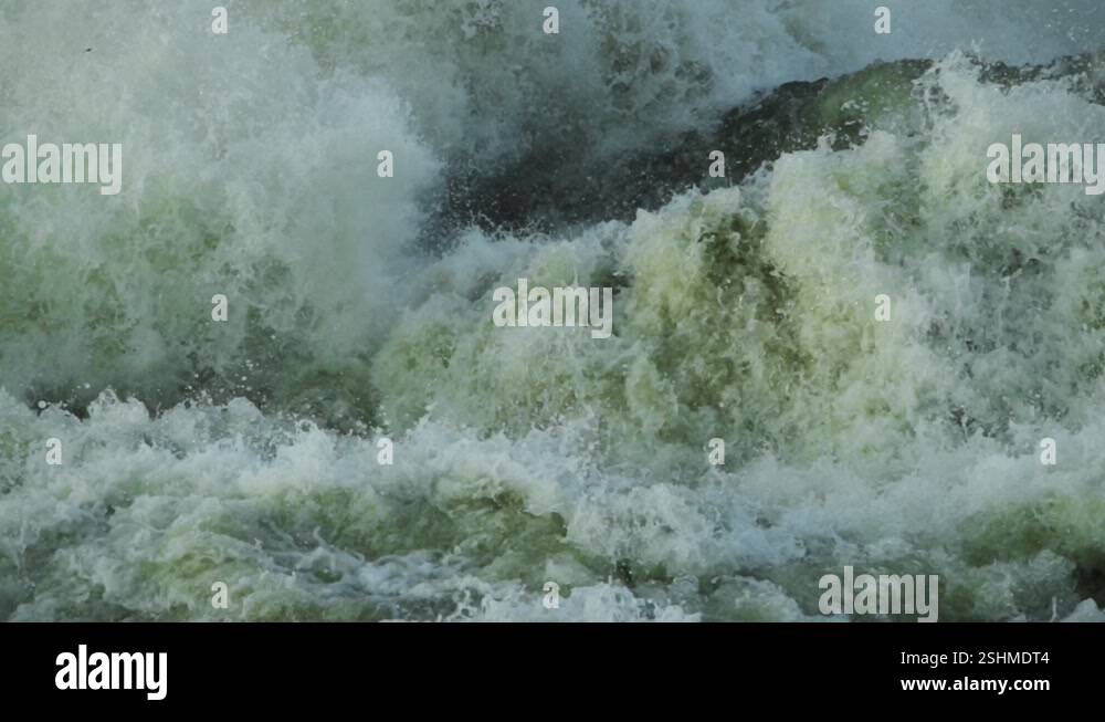 Slow-Mo Close-Up of Gushing Nile River Water in Uganda Stock Video ...