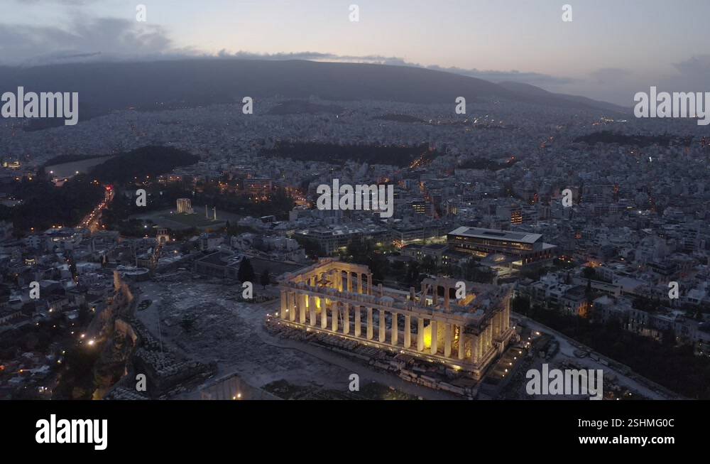 athens greece aerial acropolis drone temple history drone flyover Stock Video Footage - Alamy
