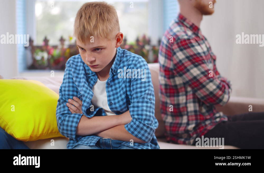 Offended frustrated dad and teenager embarrassed after disagreement on ...