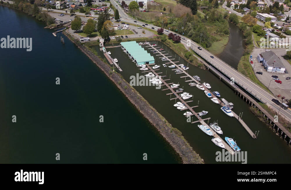 Harbor Quay and Boats Docked at Marina Docks at Port Alberni, British ...