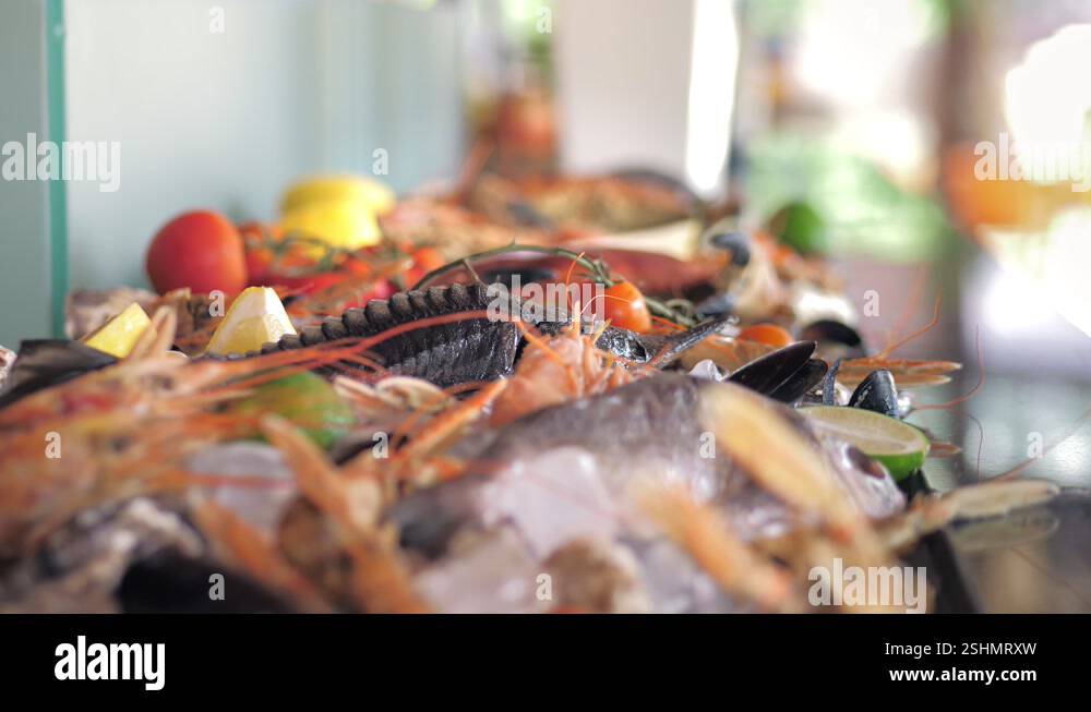 Beautifully decorated banquet table with appetizers from different ...