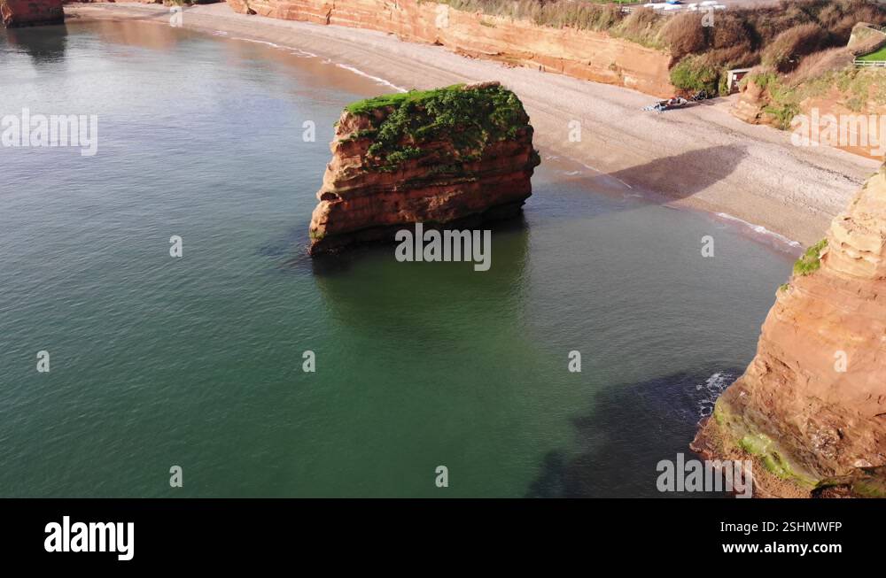 Spectacular scenery of Ladram Bay - soaring over cliffs, revealing ...