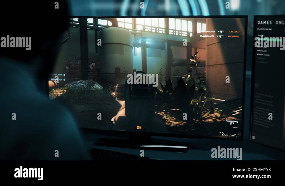 A Player is neutralizing multiple enemies in an online military battle ...