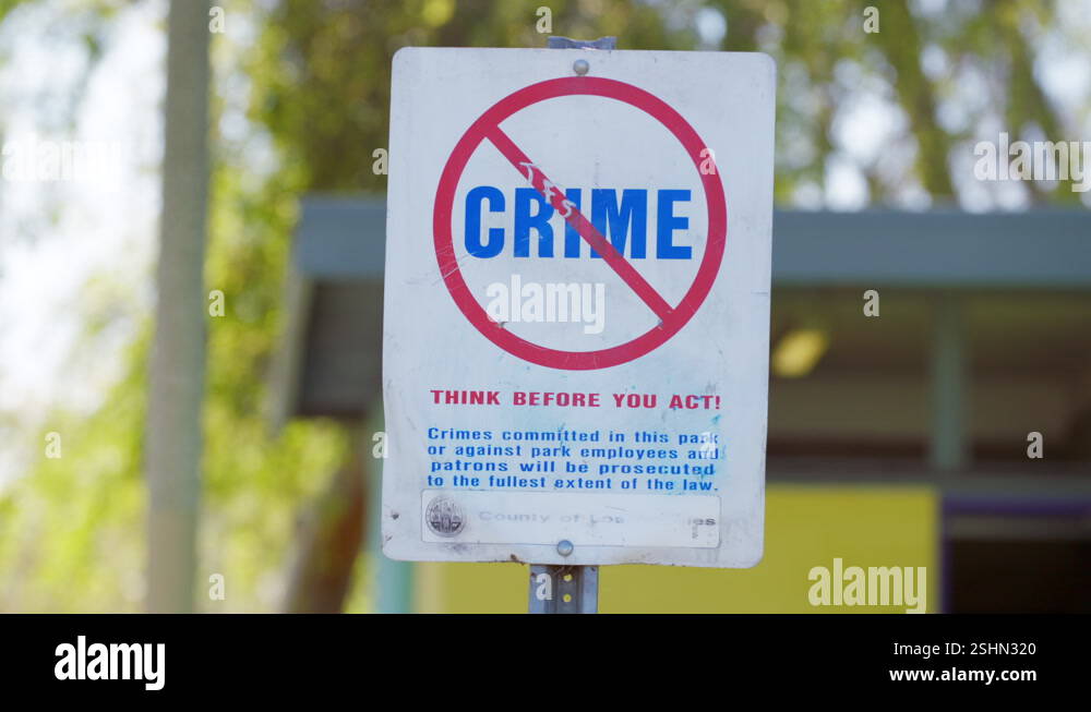 Lockdown And Focal Transition To A Stop Crime Street Sign - Los Angeles ...