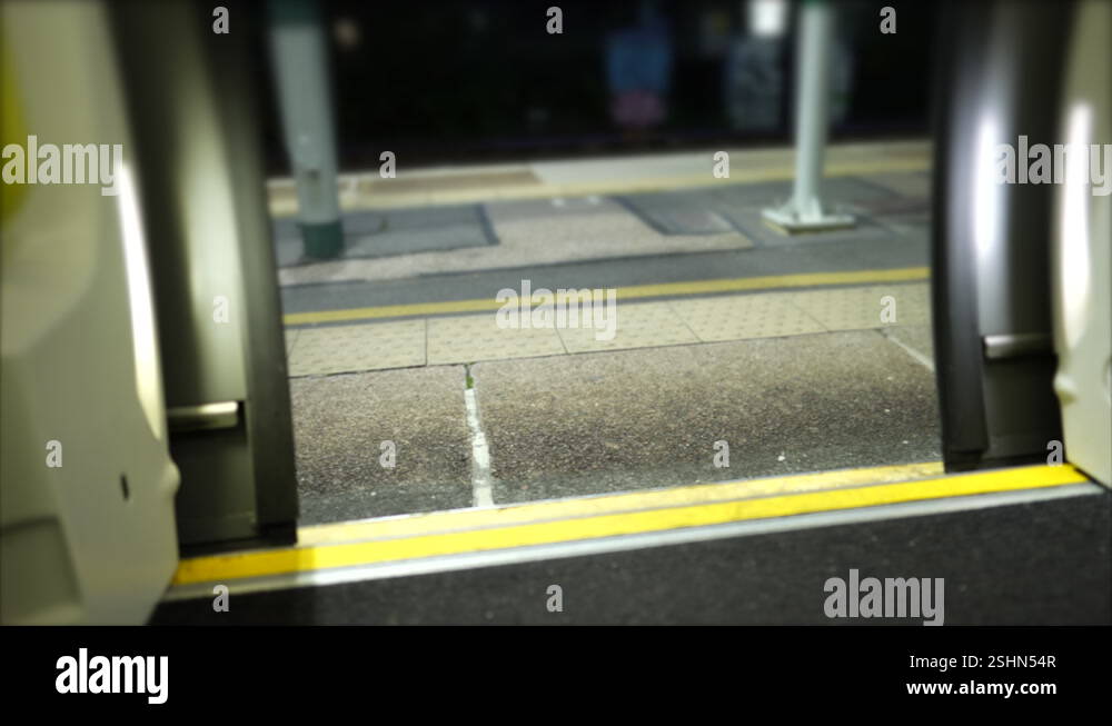 Train doors closing sliding closed in subway transportation Stock Video ...