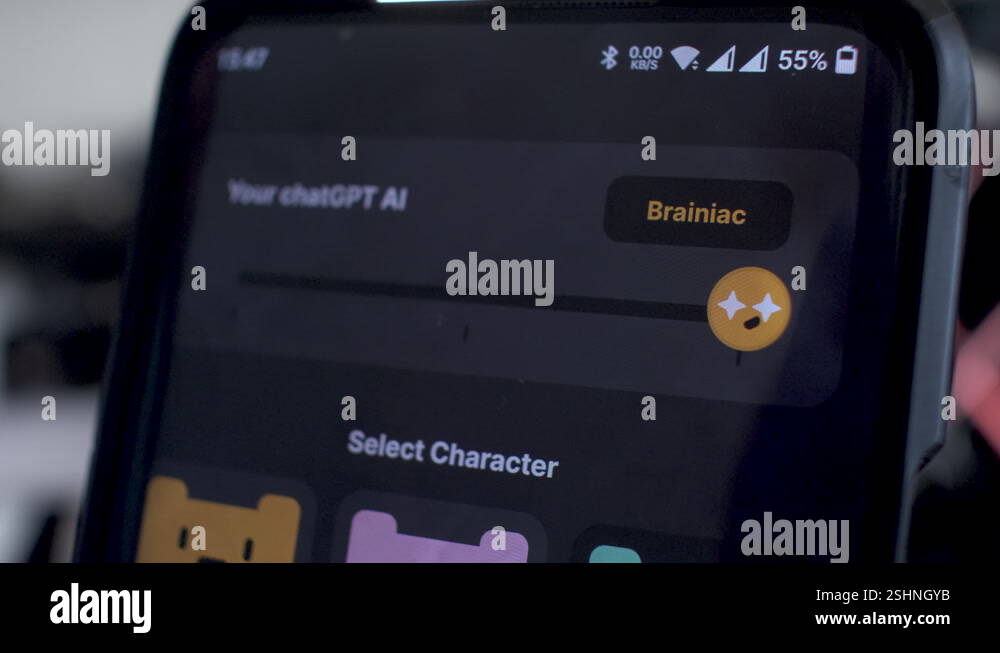 Close Up View Person Using ChatGPT On Mobile And Scrolling AI Levels ...