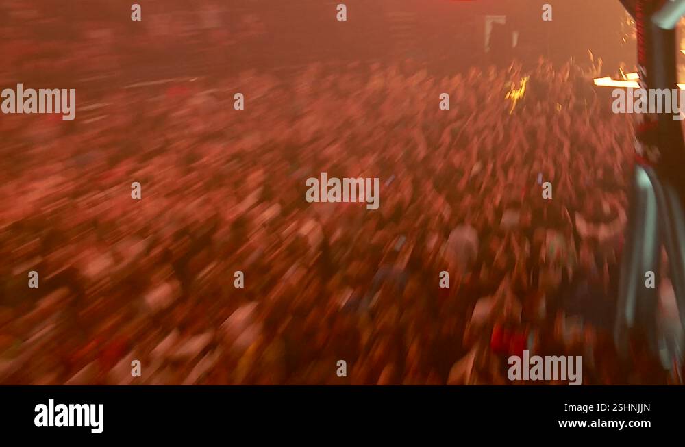a huge crowd of spectators at a rock concert in Moscow B-2 Stock Video ...