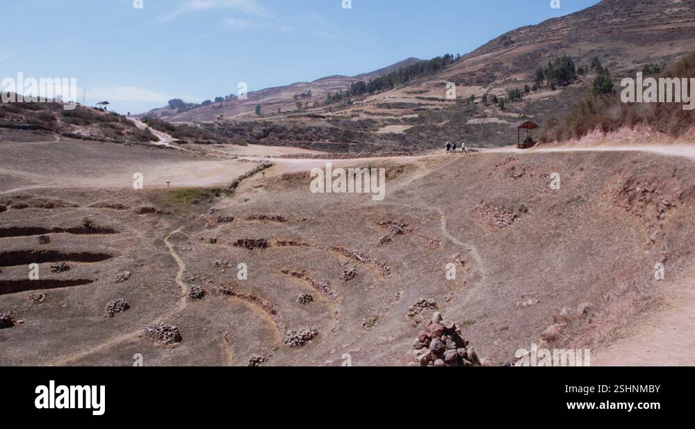Archaeological older complex Moray Inca stoneworks - Cusco, Peru 4k ...