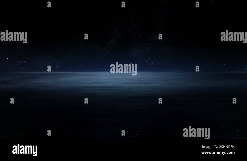 Fantasy Night Ocean Sci-Fi Water Planet Horizon Loop Background in ...