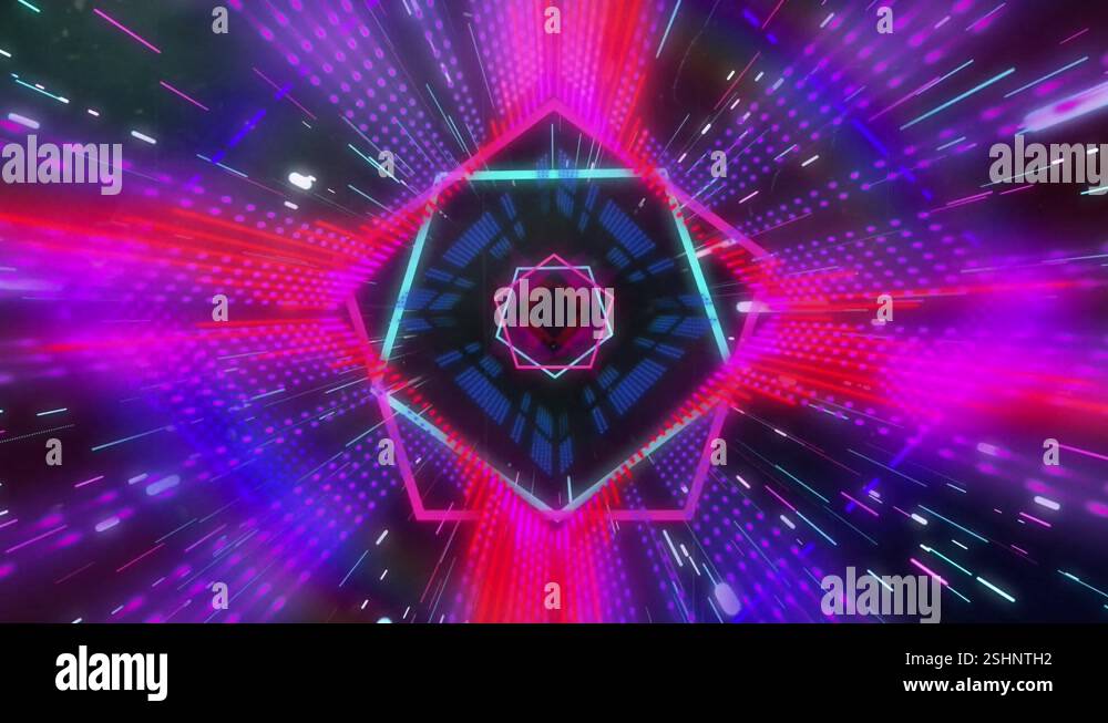 Animation neon shapes moving digital Stock Videos & Footage - HD and 4K ...