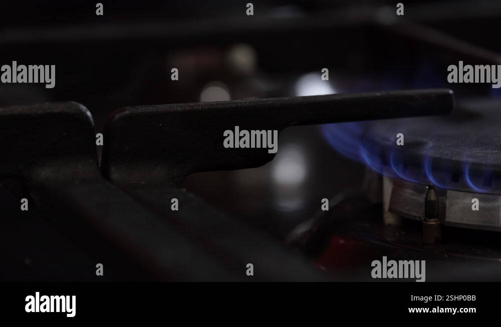 Lighting Kitchen Stove Gas Fire Ignition Stove. Gas Fire Off. Dolly ...