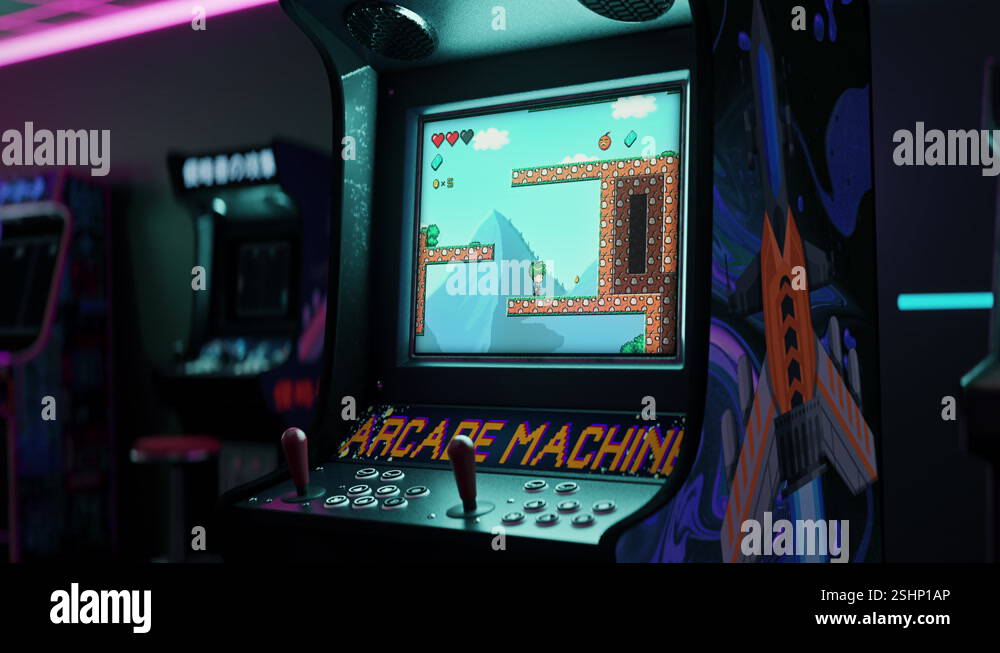 Enjoying the classic platformer simulator on the old arcade gaming ...