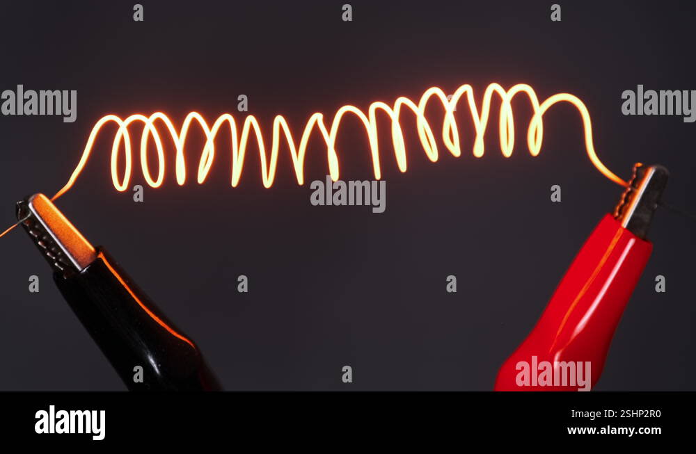 Nichrome is Heated to Red Under the Influence of an Electric Current ...