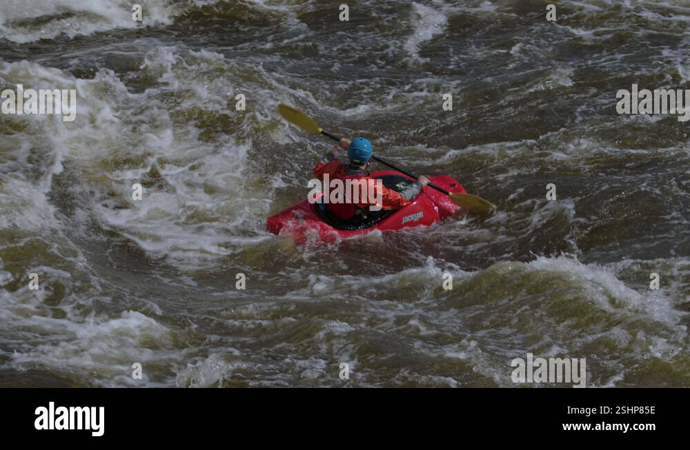 Slow motion sport kayak on the white water Stock Video Footage - Alamy