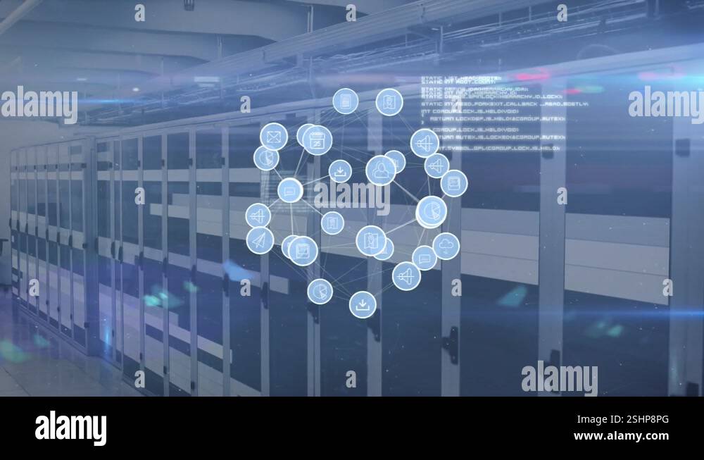 Animation multiple icons connecting lines Stock Videos & Footage - HD ...