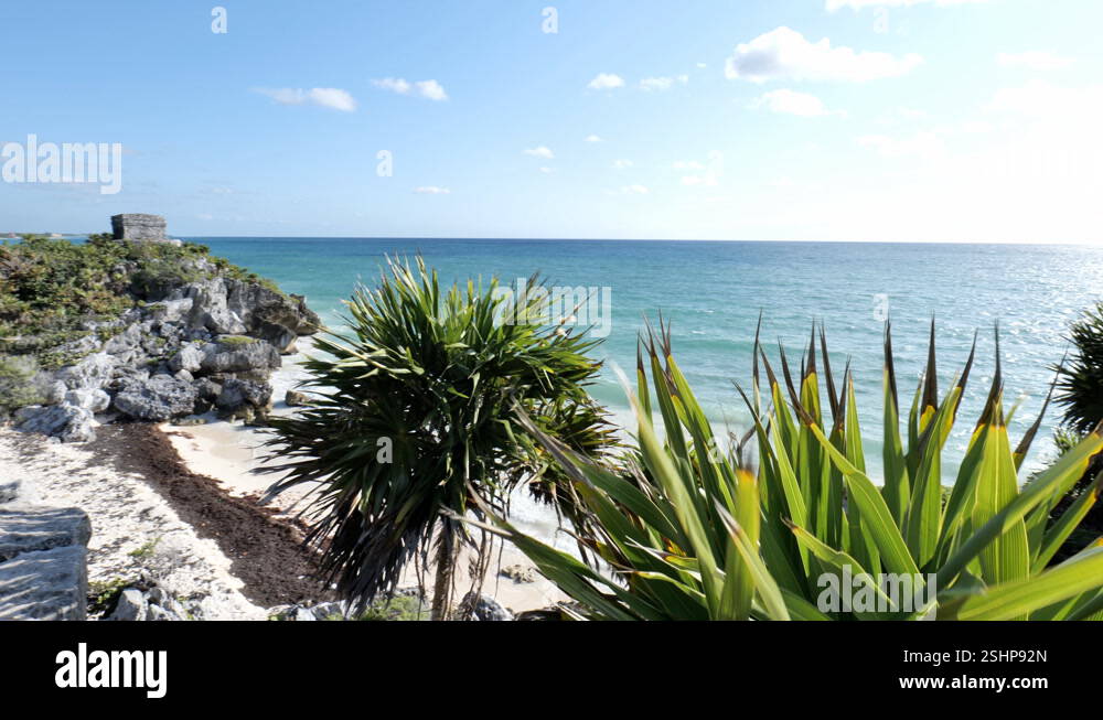 Tulum ruins archeological zone, Mexico Stock Video Footage - Alamy