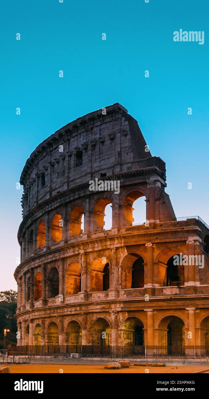 Vertical Footage Rome, Italy. Colosseum Also Known As Flavian ...