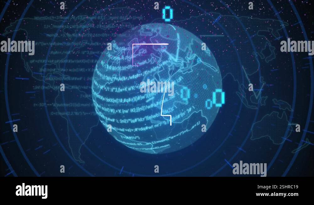 Animation of data processing and countdown over globe and world map Stock Video Footage - Alamy