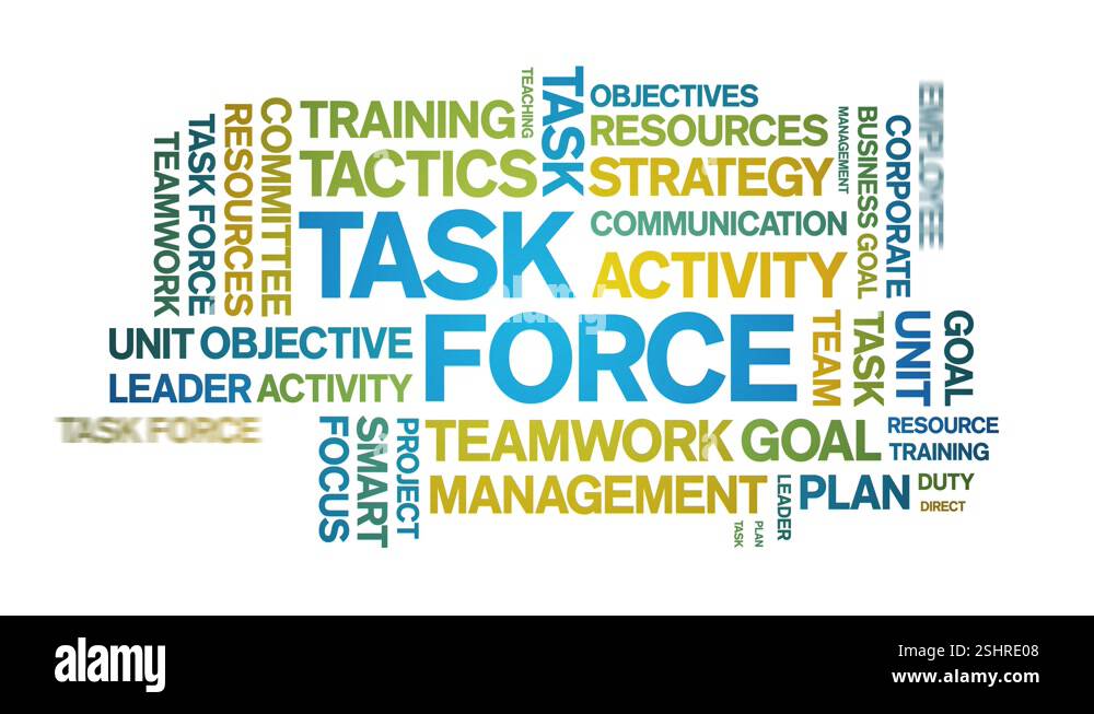 Task Force animated word cloud,tag animation kinetic typography ...