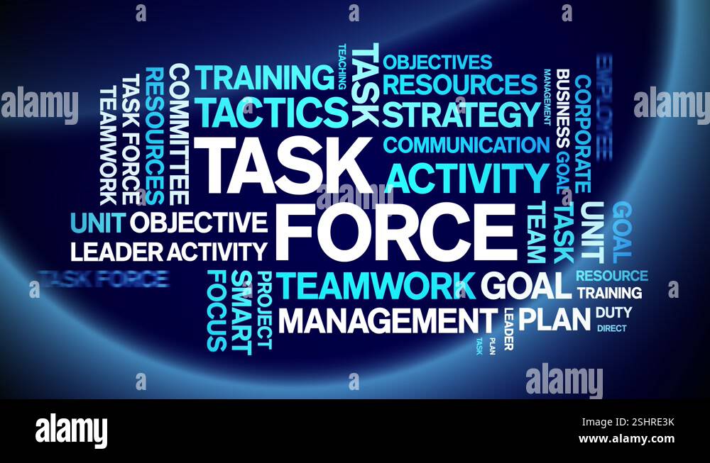 Task Force animated word cloud,tag animation kinetic typography ...