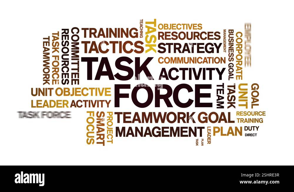 Task Force animated word cloud,tag animation kinetic typography ...