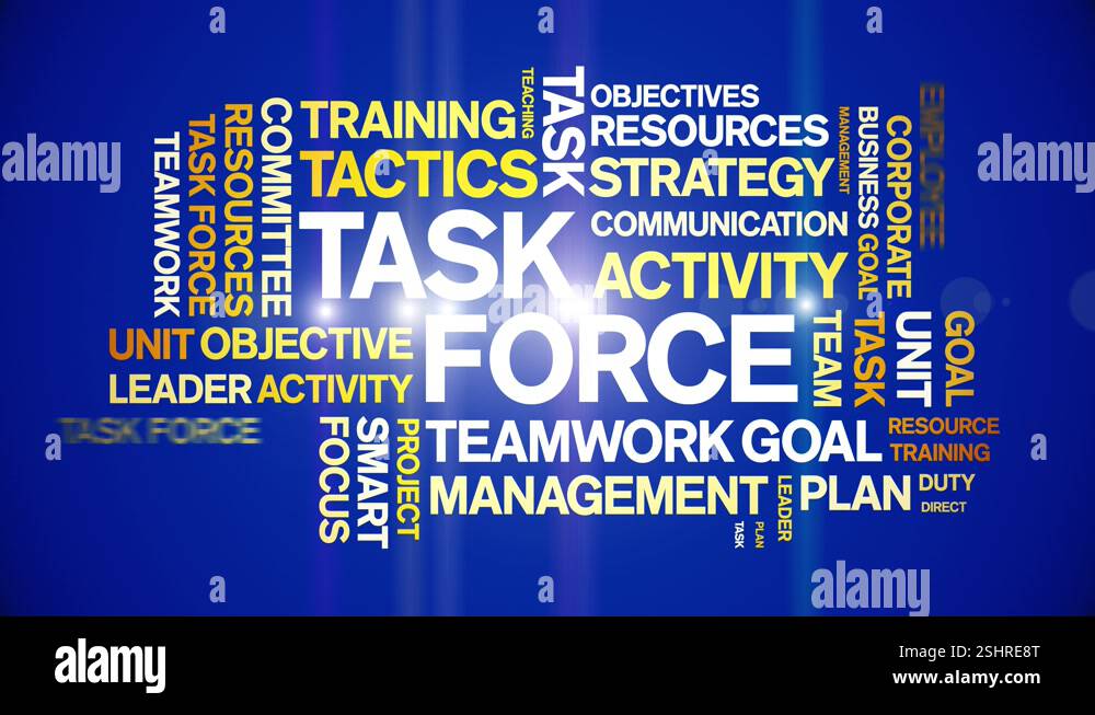 Task Force animated word cloud,tag animation kinetic typography ...