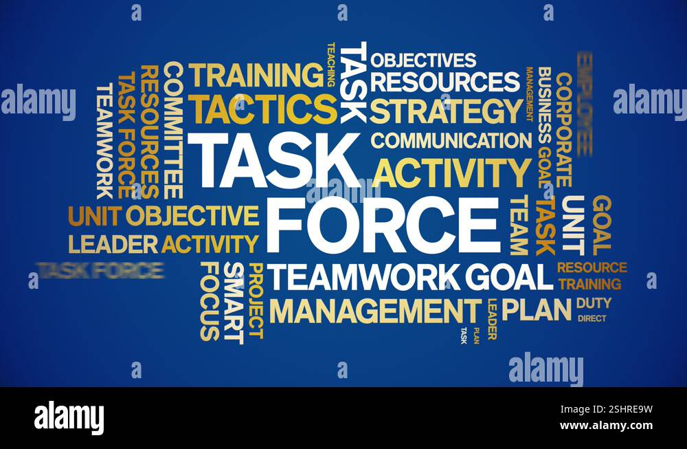 Task Force animated word cloud,tag animation kinetic typography ...