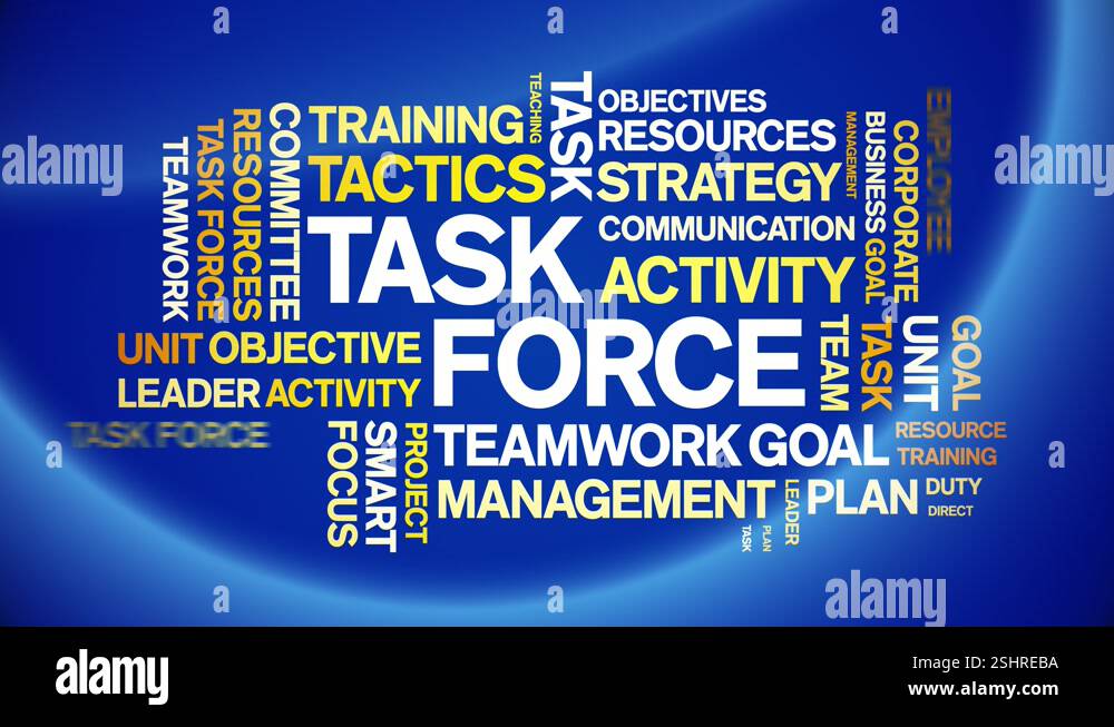 Task Force animated word cloud,tag animation kinetic typography ...