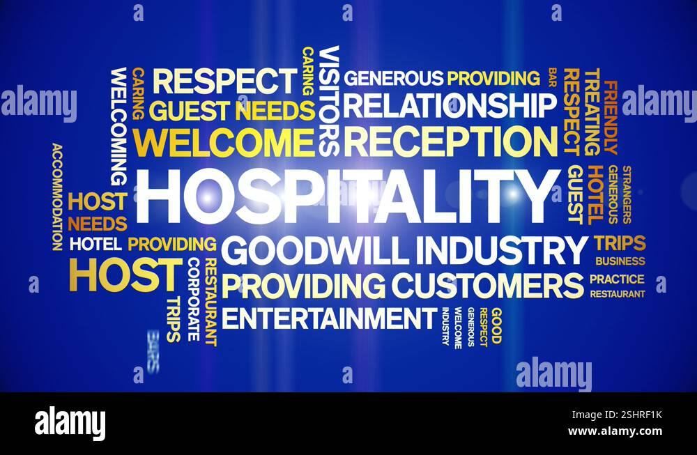 Hospitality animated word cloud,tag animation kinetic typography ...