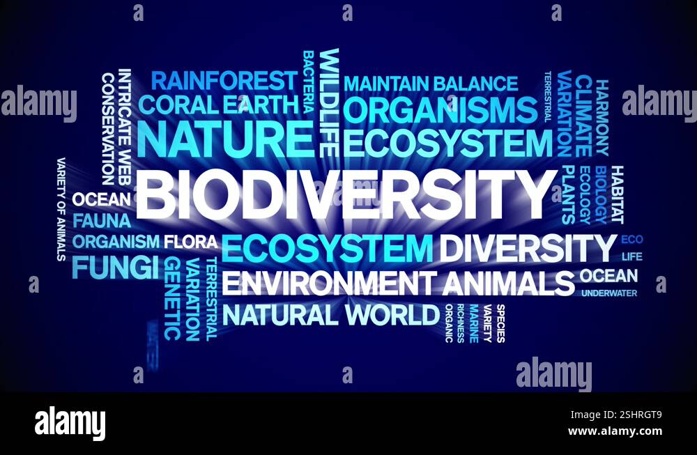 Biodiversity animated word cloud,tag animation kinetic typography ...