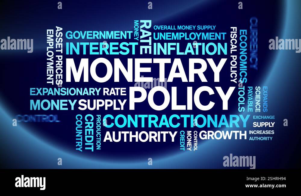 Monetary Policy animated word cloud,animation kinetic typography ...