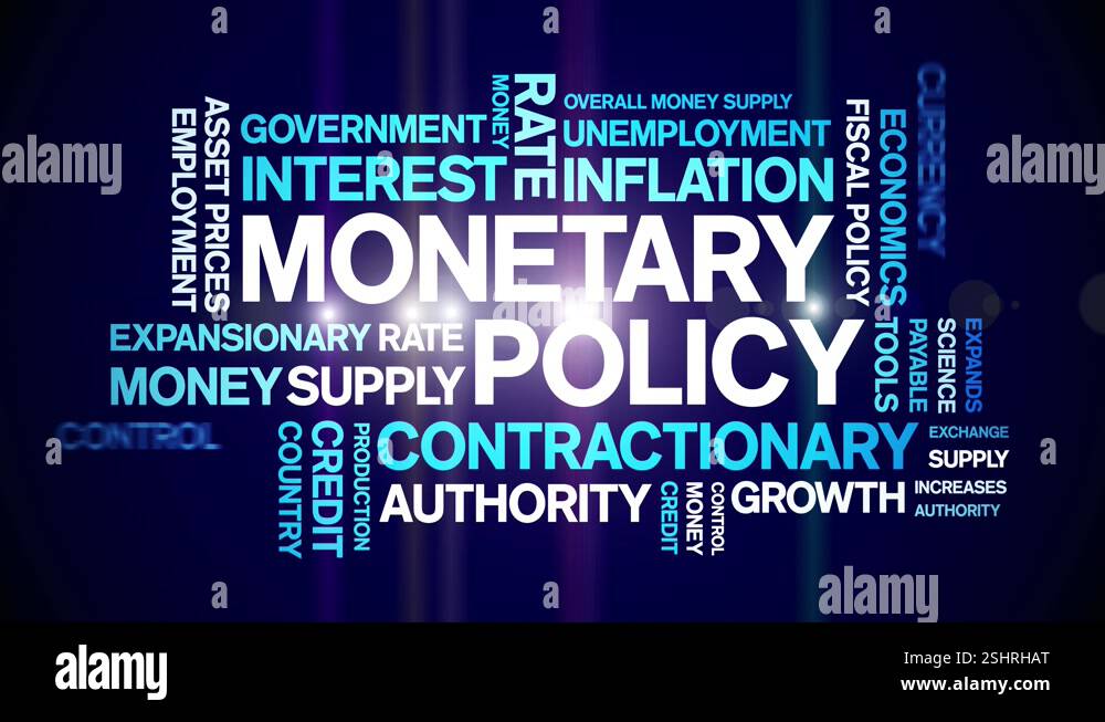 Monetary Policy animated word cloud,animation kinetic typography ...
