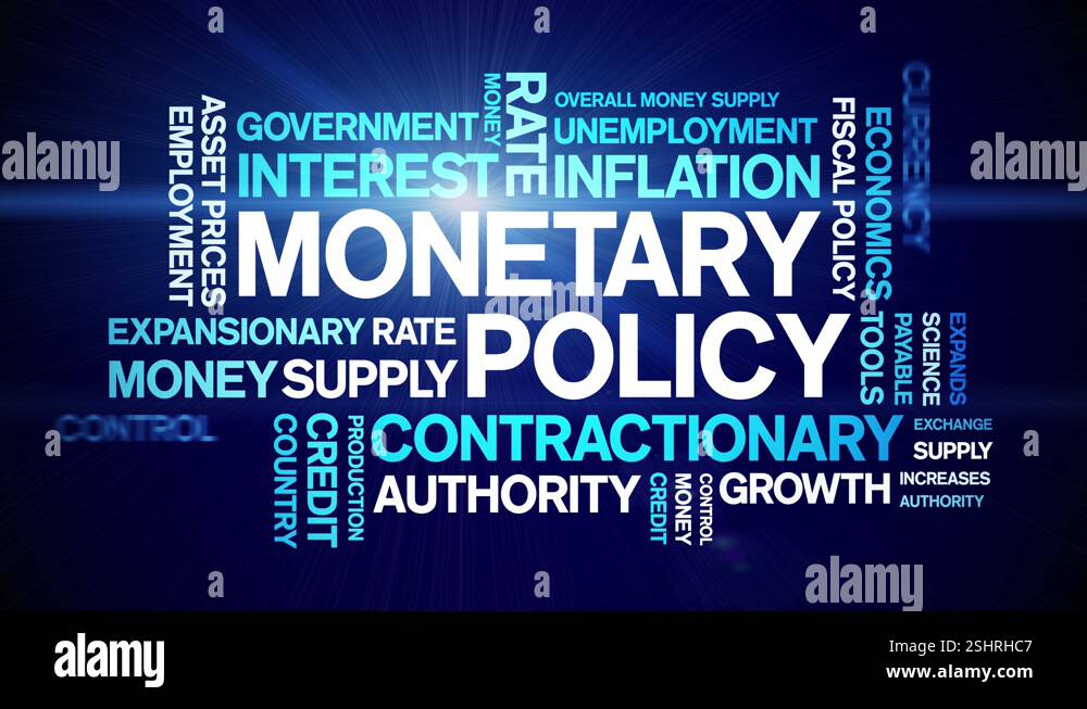 Monetary Policy animated word cloud,animation kinetic typography ...