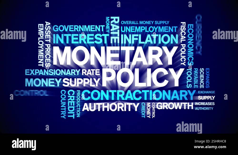 Monetary Policy animated word cloud,animation kinetic typography ...