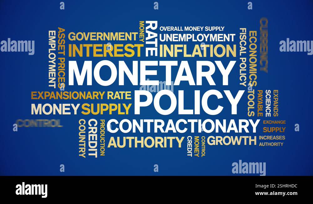 Monetary Policy animated word cloud,animation kinetic typography ...