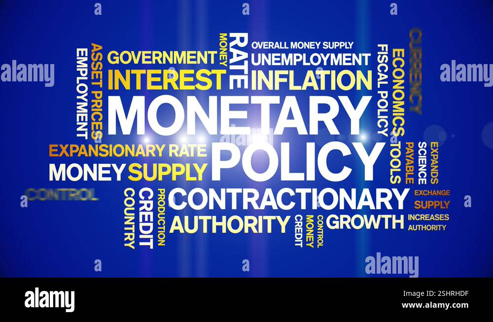 Monetary Policy animated word cloud,animation kinetic typography ...