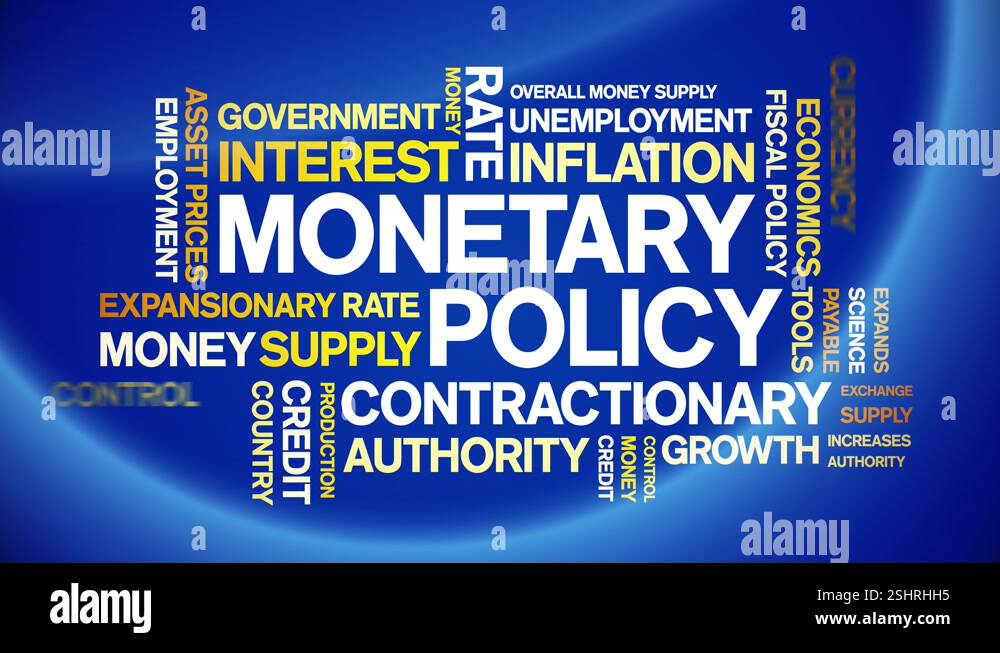 Monetary Policy animated word cloud,animation kinetic typography ...