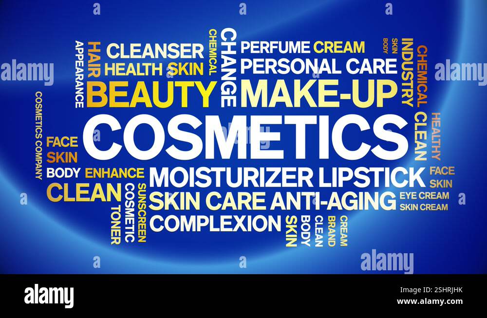 Cosmetics animated word cloud,tag animation kinetic typography seamless ...