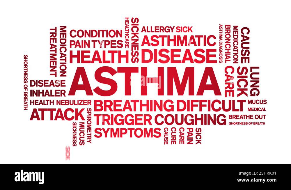 Asthma animated word cloud,tag animation kinetic typography seamless ...