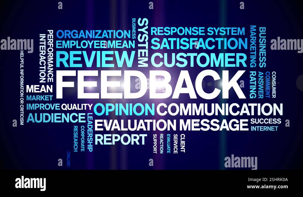 Feedback animated word cloud,tag animation kinetic typography seamless ...