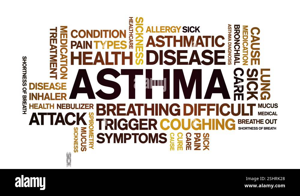 Asthma animated word cloud,tag animation kinetic typography seamless ...
