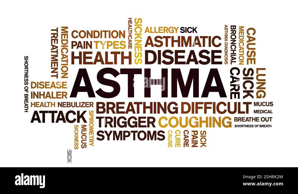 Asthma animated word cloud,tag animation kinetic typography seamless ...
